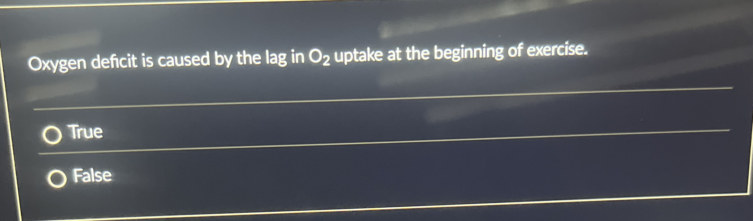 Solved Oxygen deficit is caused by the lag in O2 ﻿uptake at | Chegg.com