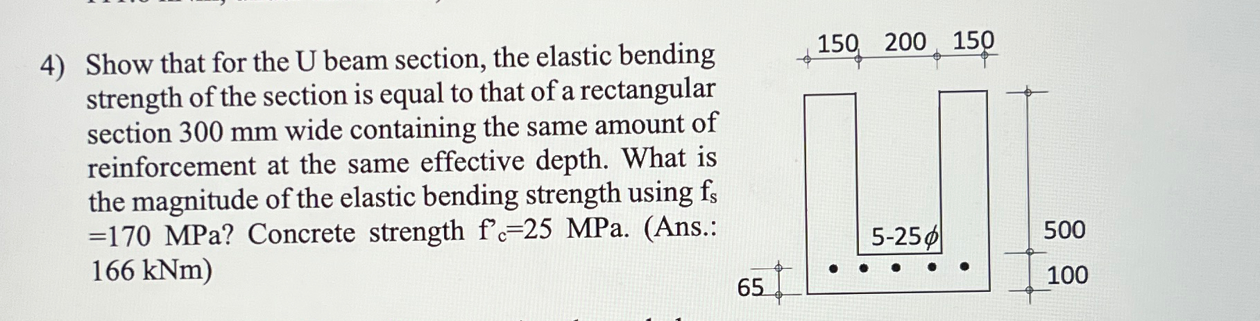 Solved Show that for the U ﻿beam section, the elastic | Chegg.com