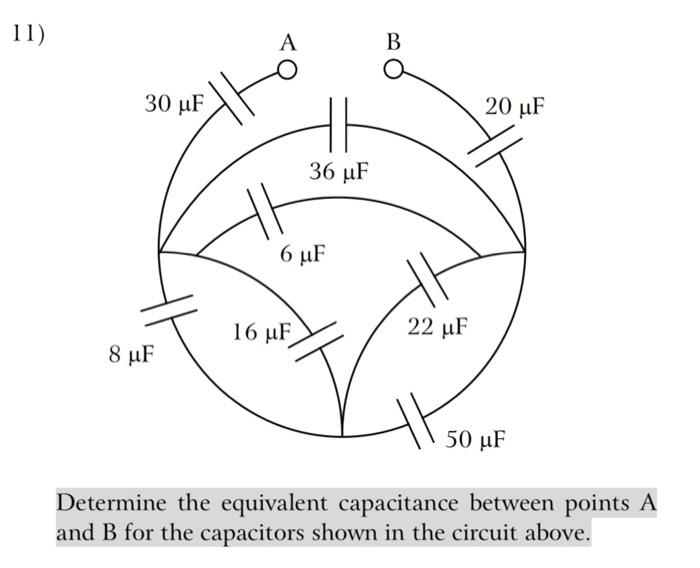 Solved Determine the equivalent capacitance between points A | Chegg.com
