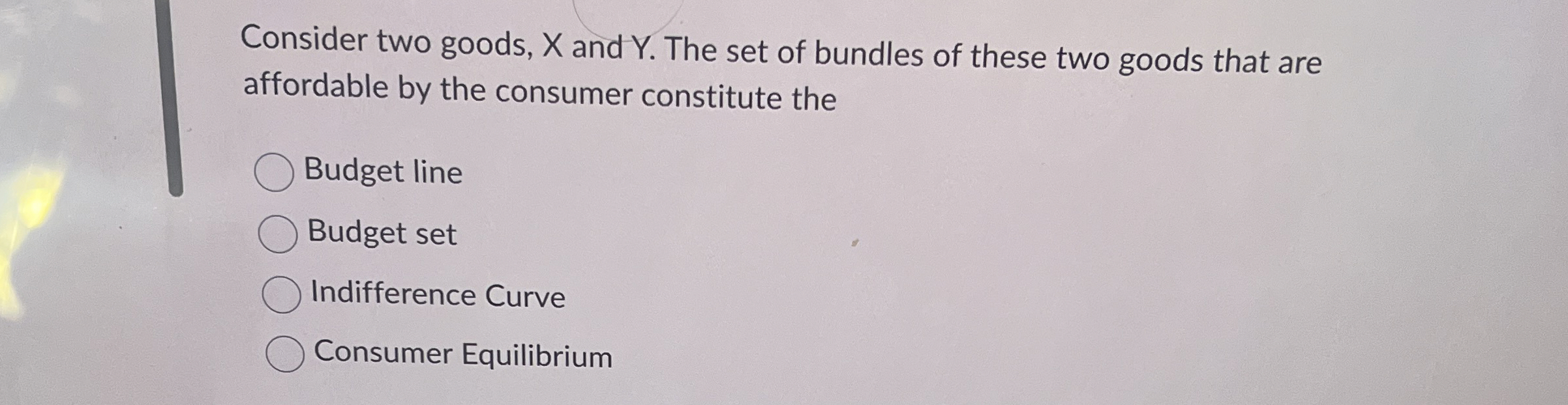 Solved Consider two goods, x ﻿and Y. ﻿The set of bundles of | Chegg.com