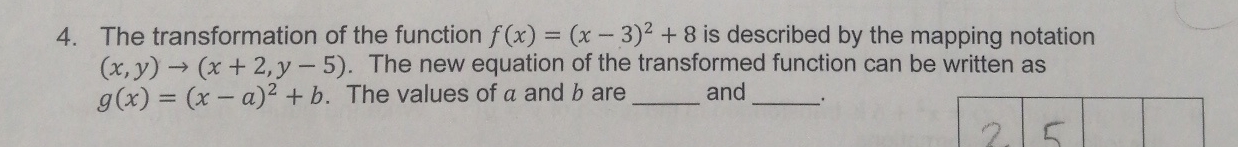 Solved The transformation of the function f(x)=(x-3)2+8 ﻿is | Chegg.com