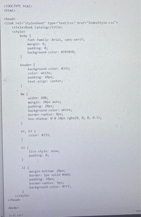 Solved DOCTYPE htmls tmls lead ink rel="stylesheet" | Chegg.com