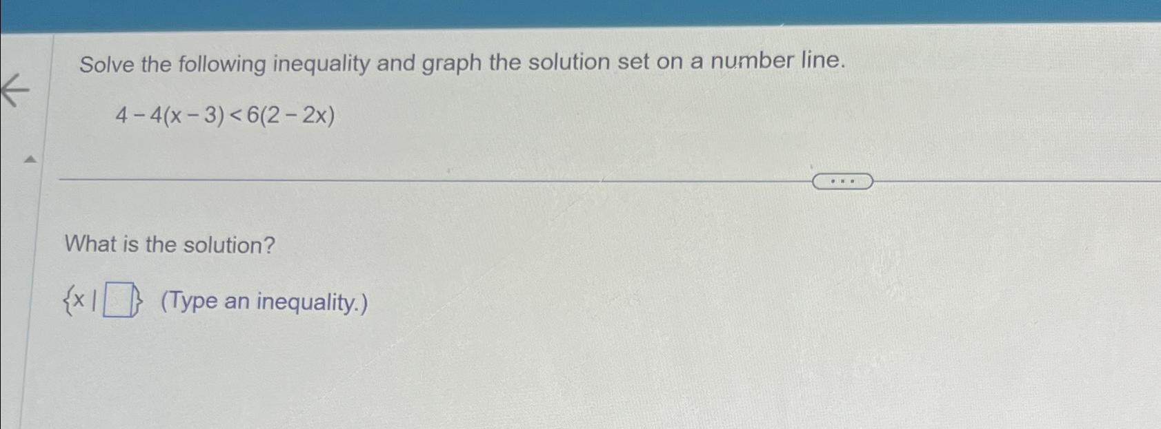 Solved Solve the following inequality and graph the solution | Chegg.com