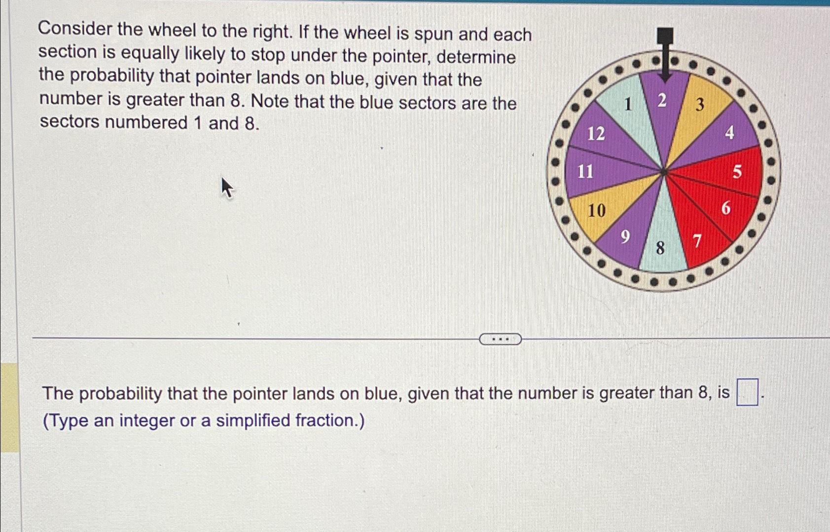 Solved Consider the wheel to the right. If the wheel is spun | Chegg.com