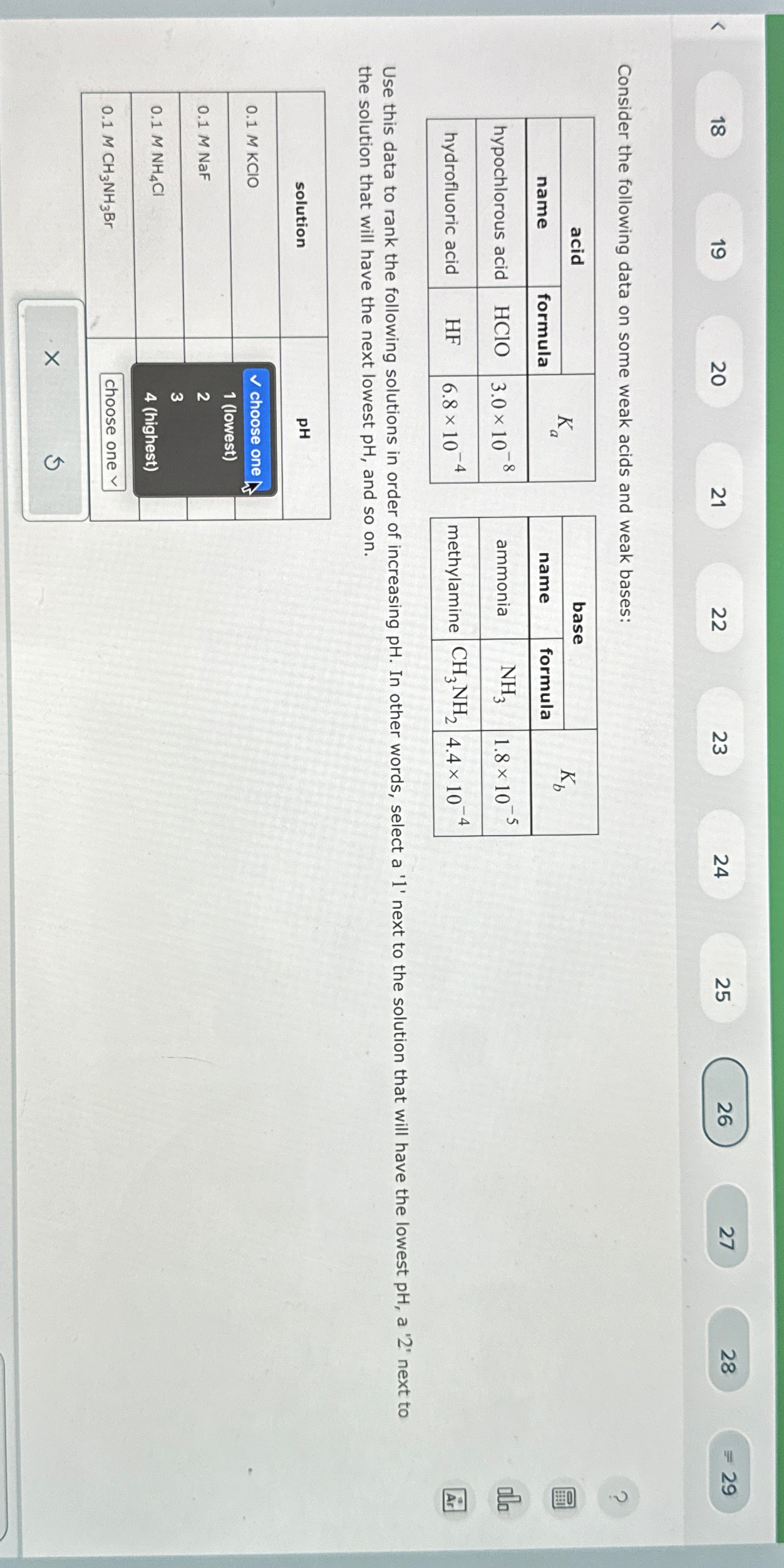 Solved Consider the following data on some weak acids and | Chegg.com