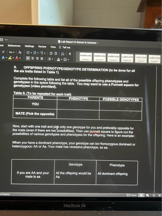 Lab Report: Genetics Demonstration of the basic | Chegg.com