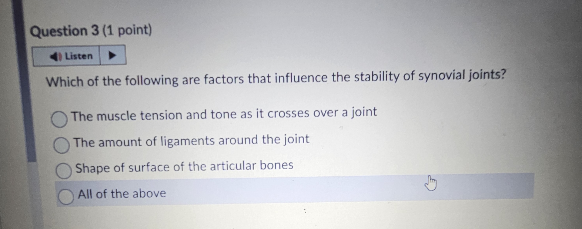Solved Question 3 (1 ﻿point)ListenWhich of the following are | Chegg.com