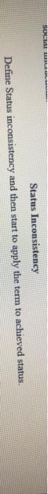 Solved SOLU LEBURGER Status Inconsistency Define Status | Chegg.com