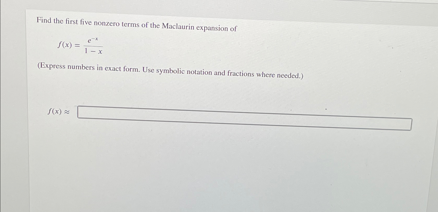 Solved Find the first five nonzero terms of the Maclaurin | Chegg.com