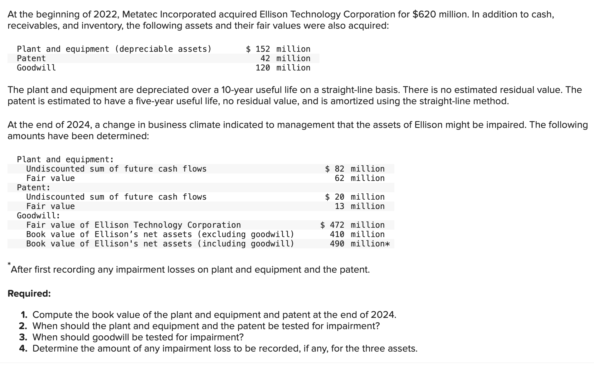 Solved At the beginning of 2022, ﻿Metatec Incorporated | Chegg.com