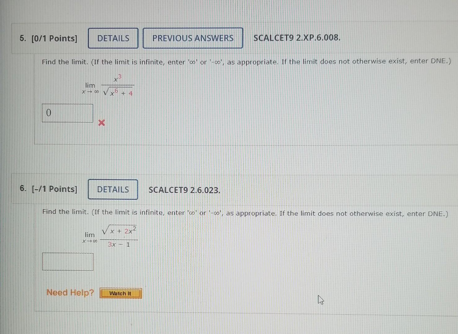 Solved 5. [0/1 Points] DETAILS PREVIOUS ANSWERS SCALCET9 | Chegg.com