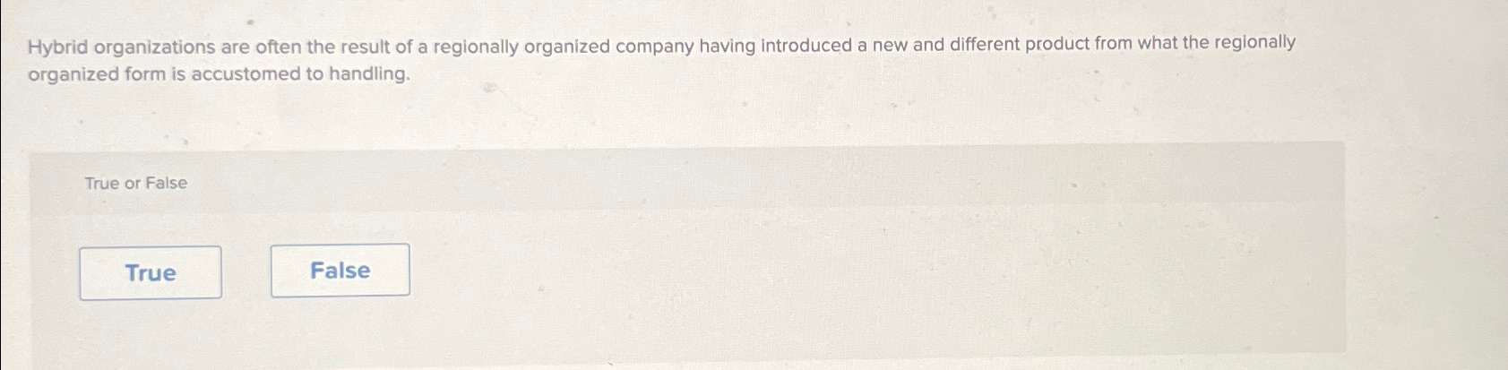Solved Hybrid organizations are often the result of a | Chegg.com