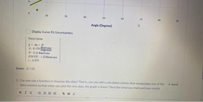 Solved can you use a function to linearize this data? that | Chegg.com