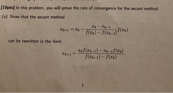 Solved [10pts) In this problem, you will prove the rate of | Chegg.com