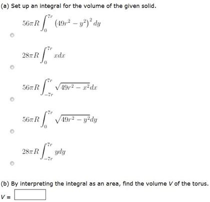 Solved Consider the solid torus (the donut-shaped solid | Chegg.com