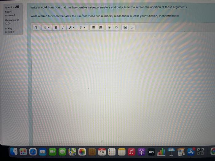 Solved Question 25 Not yet answered Write a void function | Chegg.com