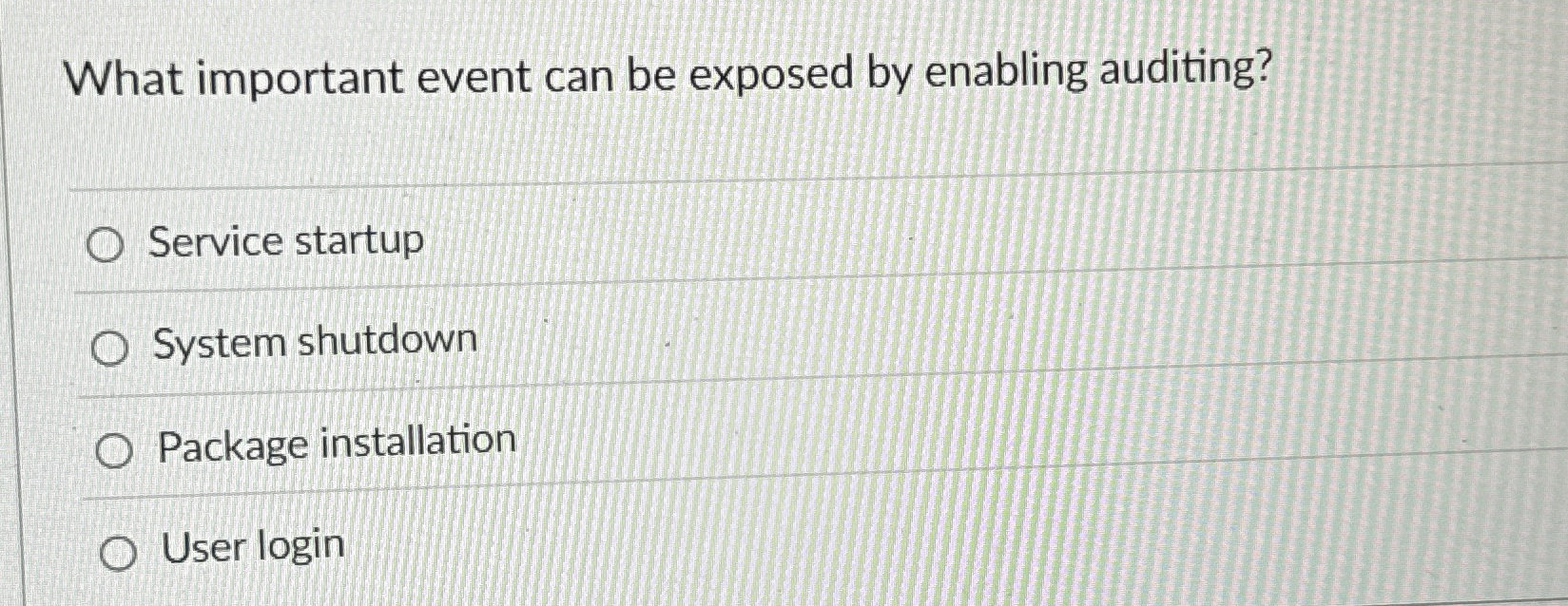 Solved What important event can be exposed by enabling | Chegg.com