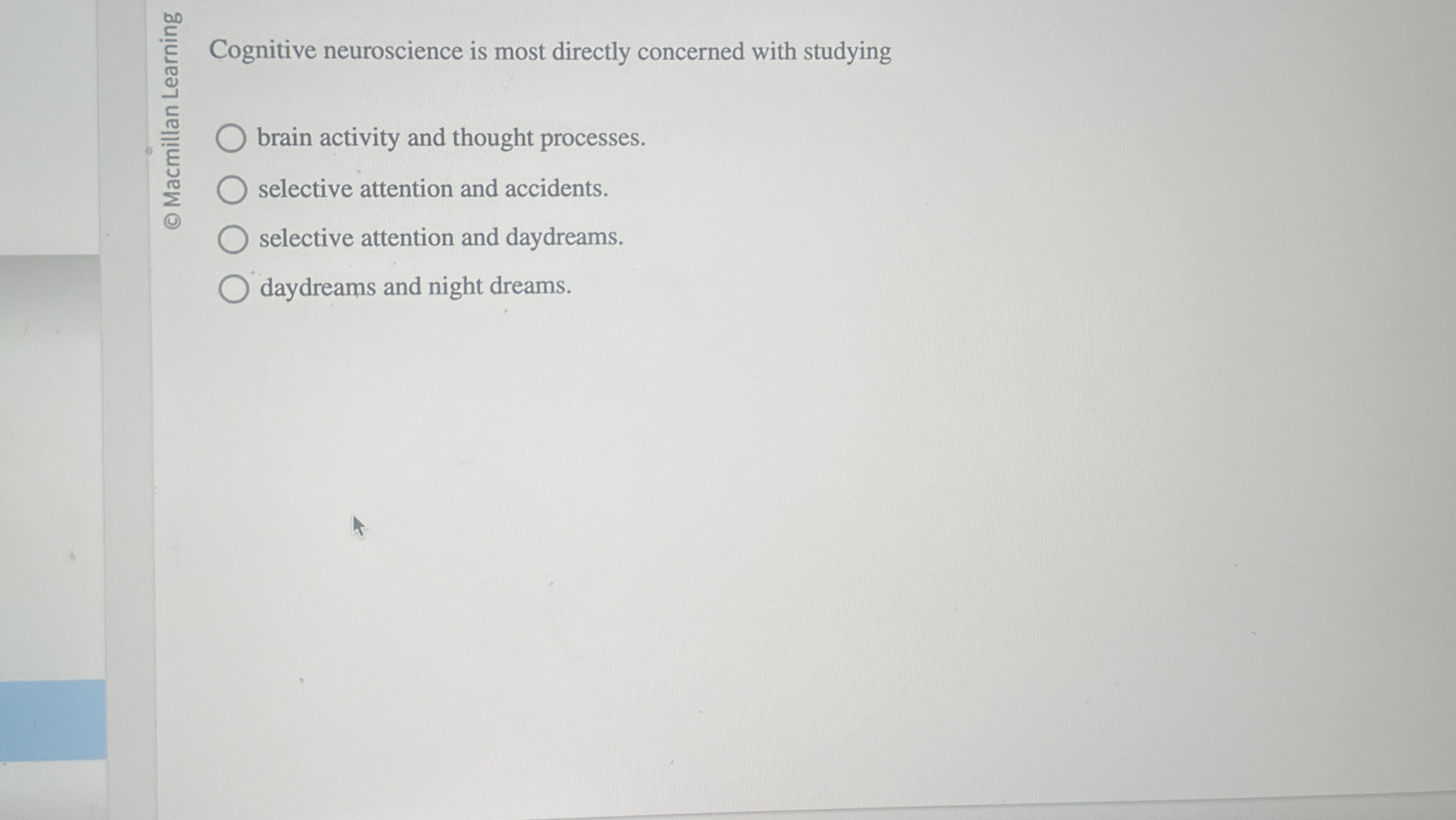 Solved Cognitive neuroscience is most directly concerned | Chegg.com