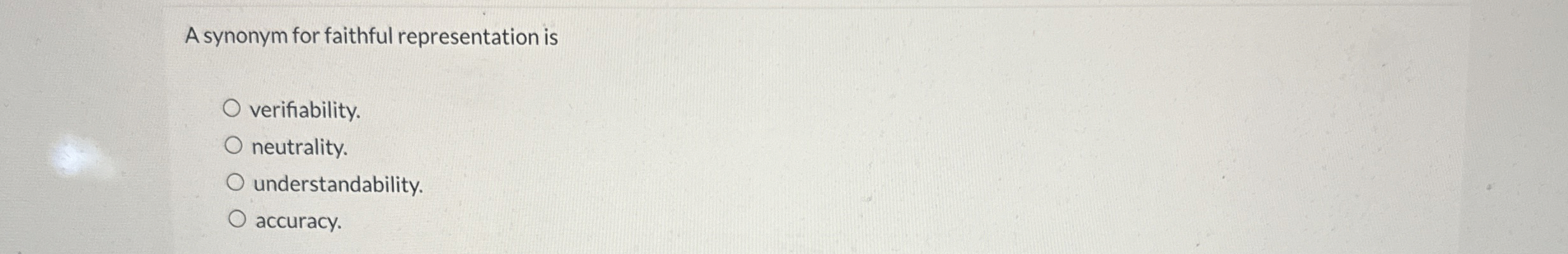 Solved A synonym for faithful representation | Chegg.com