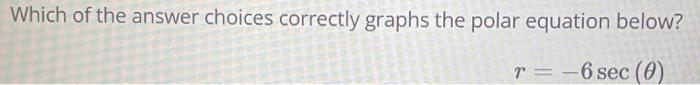 Which of the answer choices correctly graphs the | Chegg.com