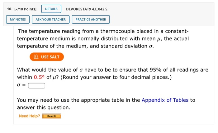 Solved 10. (-/10 Points] DETAILS DEVORESTAT9 4.E.042.5. MY | Chegg.com