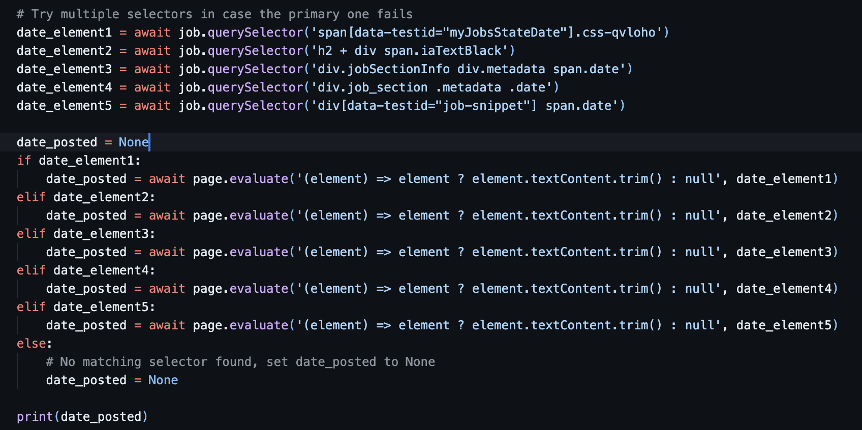 Solved I need help extracting "Posted x days ago" from the | Chegg.com