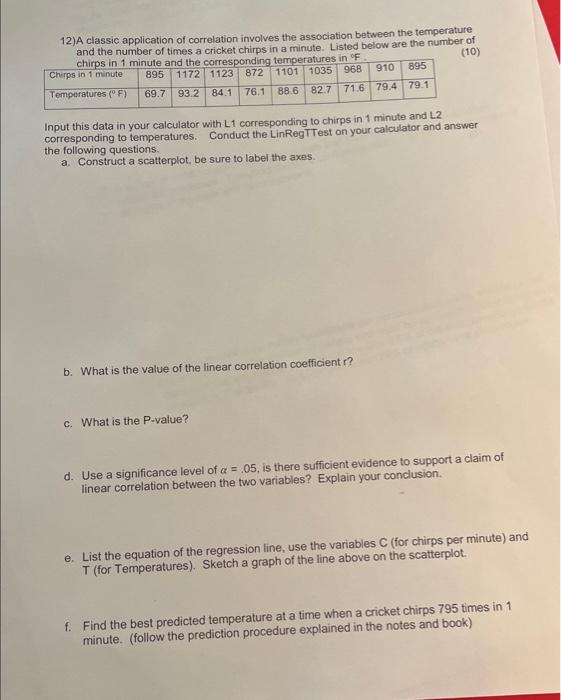Solved 12) A classic application of correlation involves the | Chegg.com