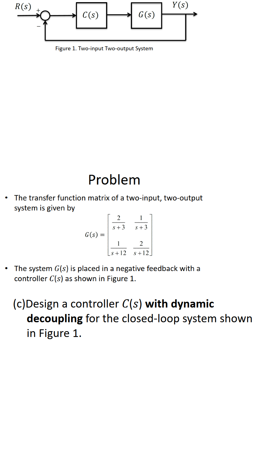 Solved Write In Matlab C Design A Controller C S ﻿with