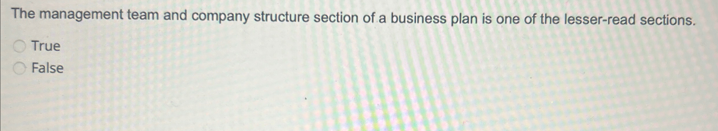 Solved The management team and company structure section of | Chegg.com