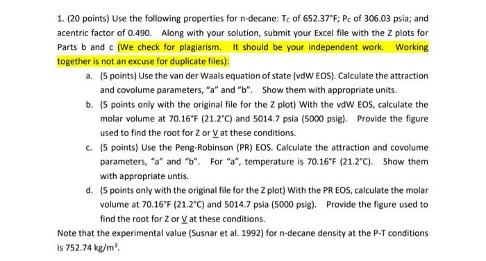 Solved 1. (20 points) Use the following properties for | Chegg.com