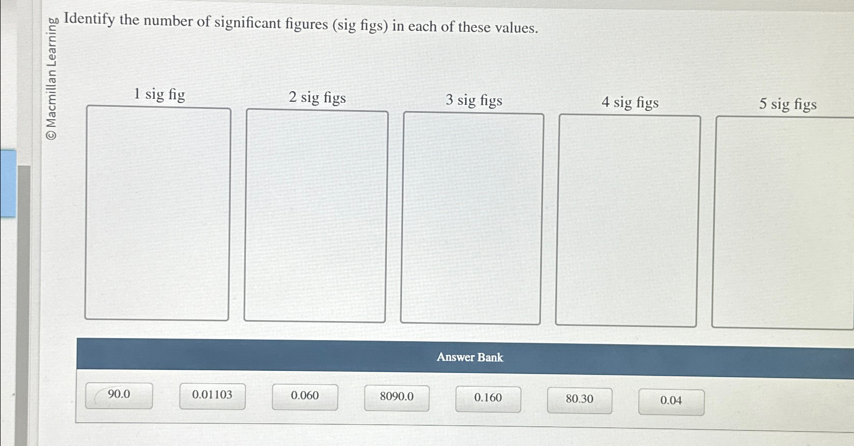 Solved Identify the number of significant figures (sig figs) | Chegg.com