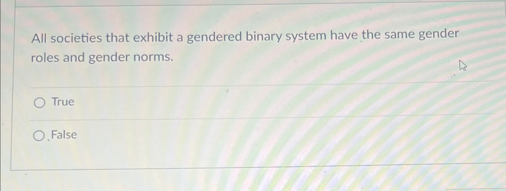 Solved All societies that exhibit a gendered binary system | Chegg.com