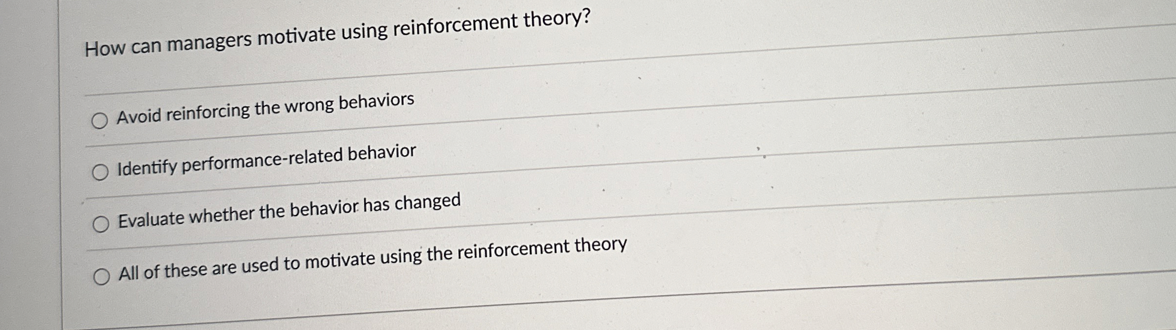 Solved How can managers motivate using reinforcement | Chegg.com