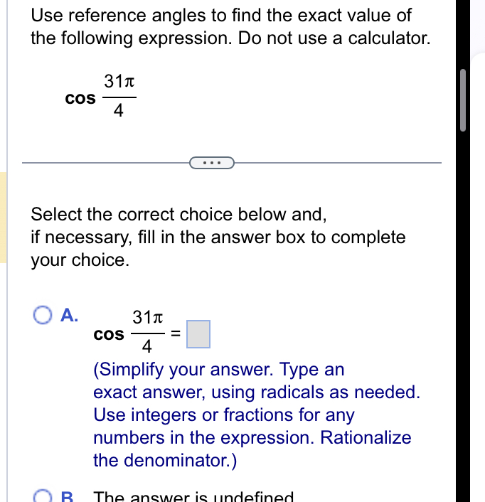 Solved Use reference angles to find the exact value of the | Chegg.com