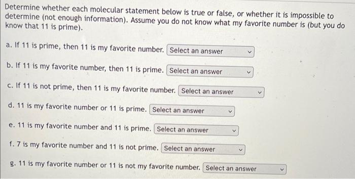 Solved Determine whether each molecular statement below is | Chegg.com