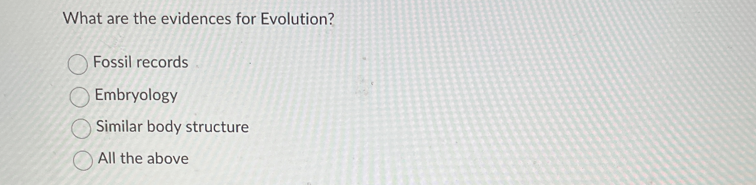 Solved What are the evidences for Evolution?Fossil | Chegg.com