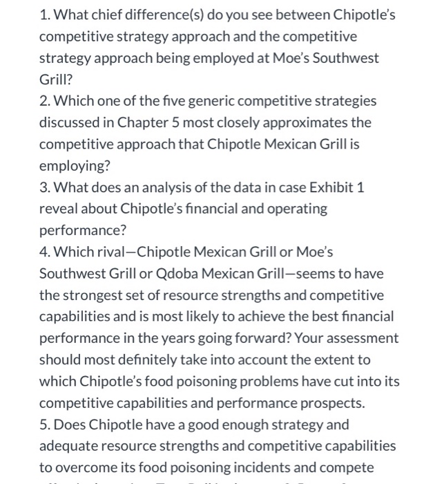 Solved 1. What chief difference(s) do you see between | Chegg.com