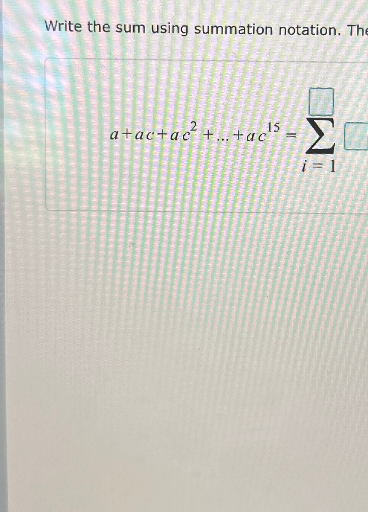 Solved Write the sum using summation notation. | Chegg.com