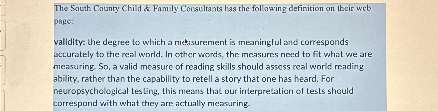 Solved The South County Child & Family Consultants has the | Chegg.com