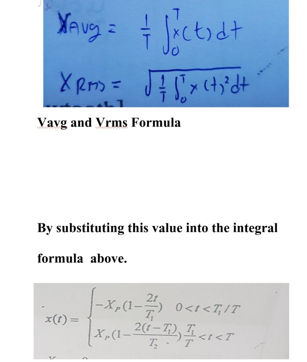Solved Knig: & dicti dit XR = JF 5 x ctyldt Vavg and Vrms | Chegg.com