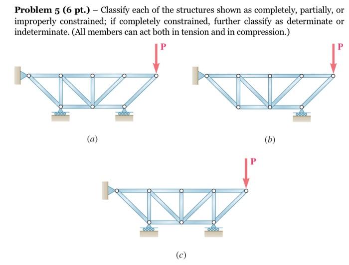 Solved Problem 5 (6 pt.) - Classify each of the structures | Chegg.com