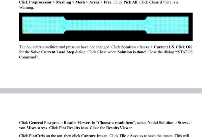 Solved Click Preprocessor > Meshing > Mesh > Areas > Free. | Chegg.com