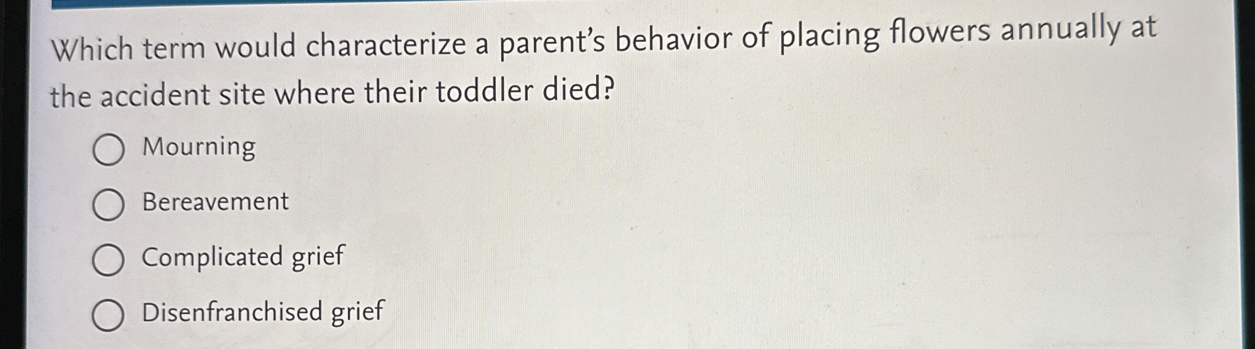 Solved Which term would characterize a parent's behavior of | Chegg.com