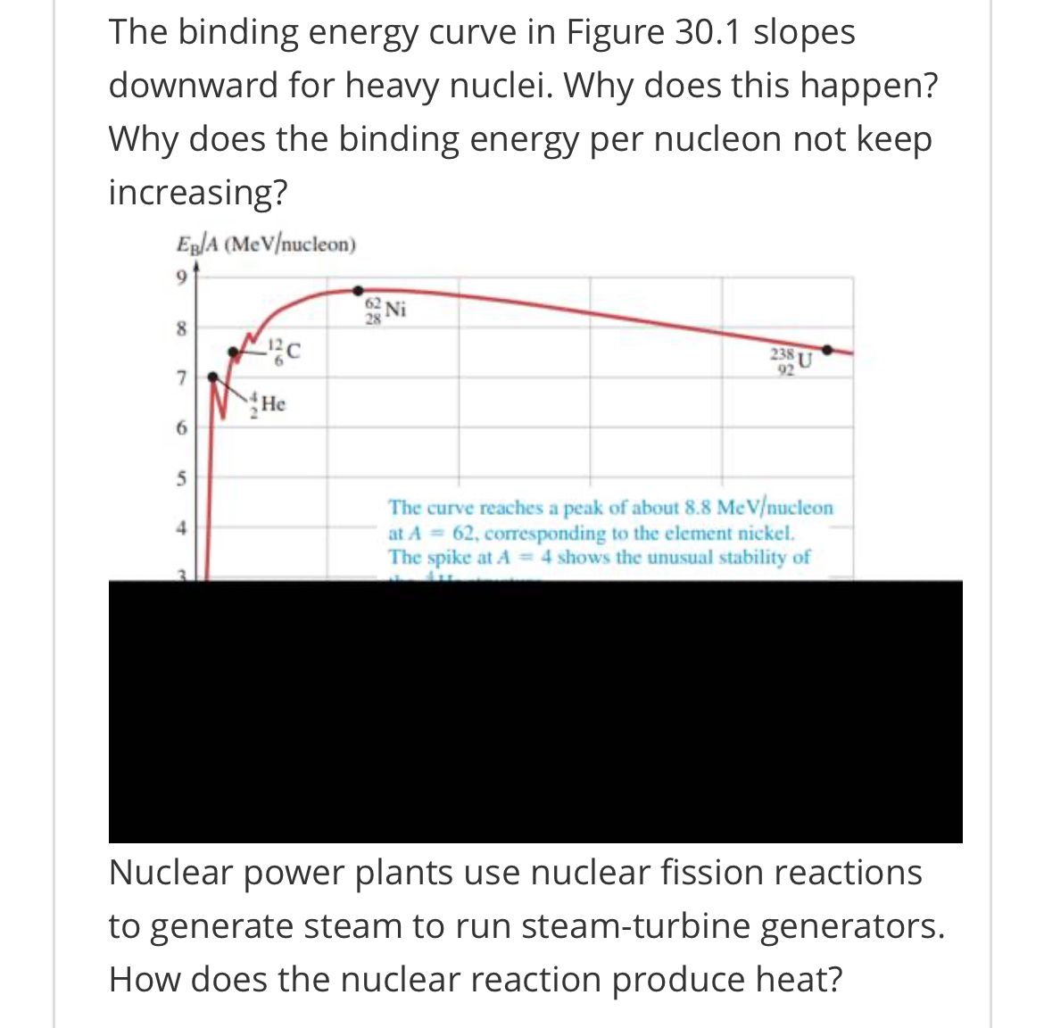 Solved The binding energy curve in Figure 30.1 ﻿slopes | Chegg.com
