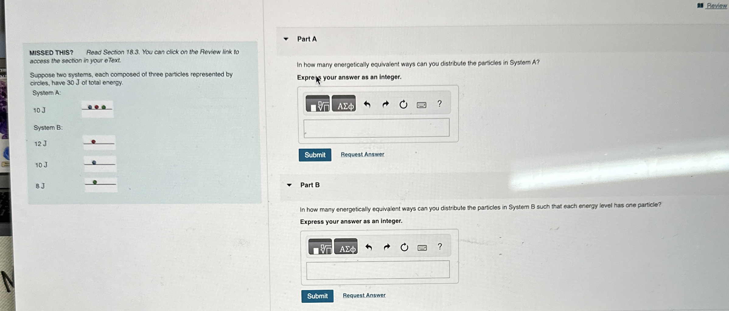 Solved ReviewMISSED THIS? Read Section 18.3. ﻿You can click | Chegg.com
