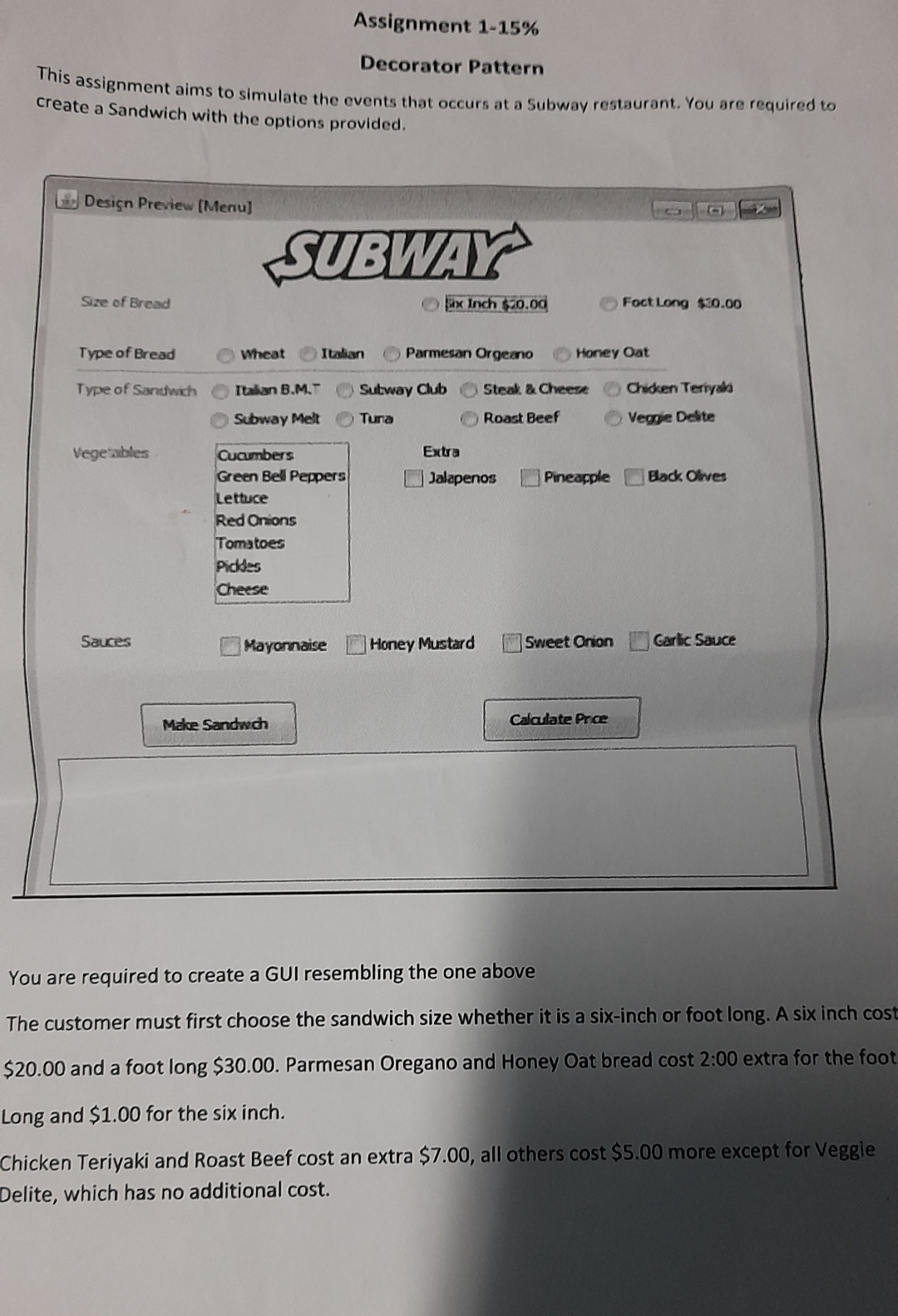Solved Assignment 1-15%Decorator PatternThis assignment aims | Chegg.com
