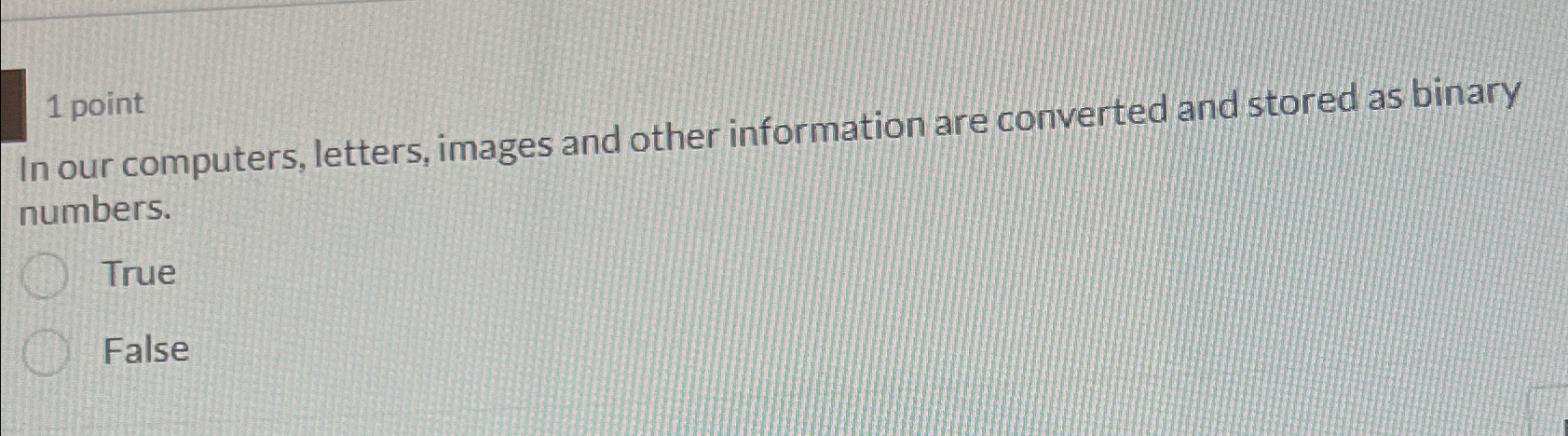 Solved 1 ﻿pointIn our computers, letters, images and other | Chegg.com