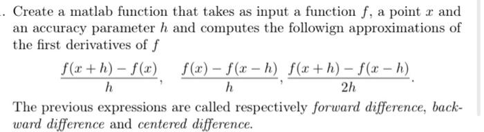 Solved Create A Matlab Function That Takes As Input A 9912