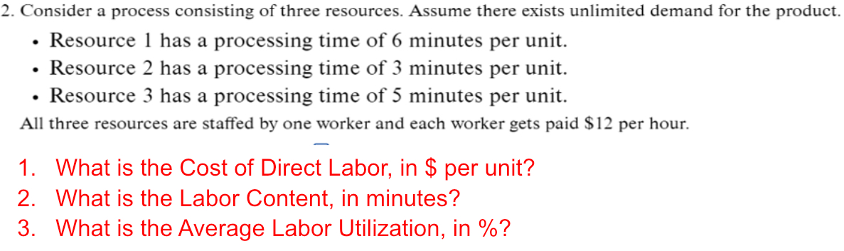 Solved Consider a process consisting of three resources. | Chegg.com
