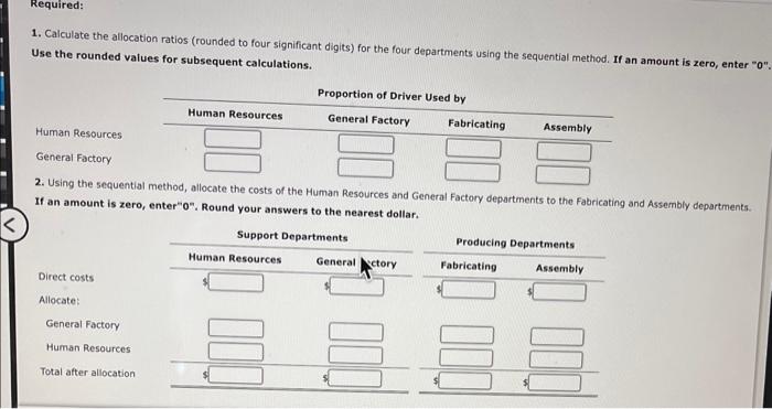 Solved Sequential (Step) Method of Support Department Cost | Chegg.com